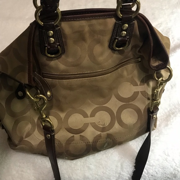 Coach | Bags | Coach Signature Purse Handbag Large Gold | Poshmark